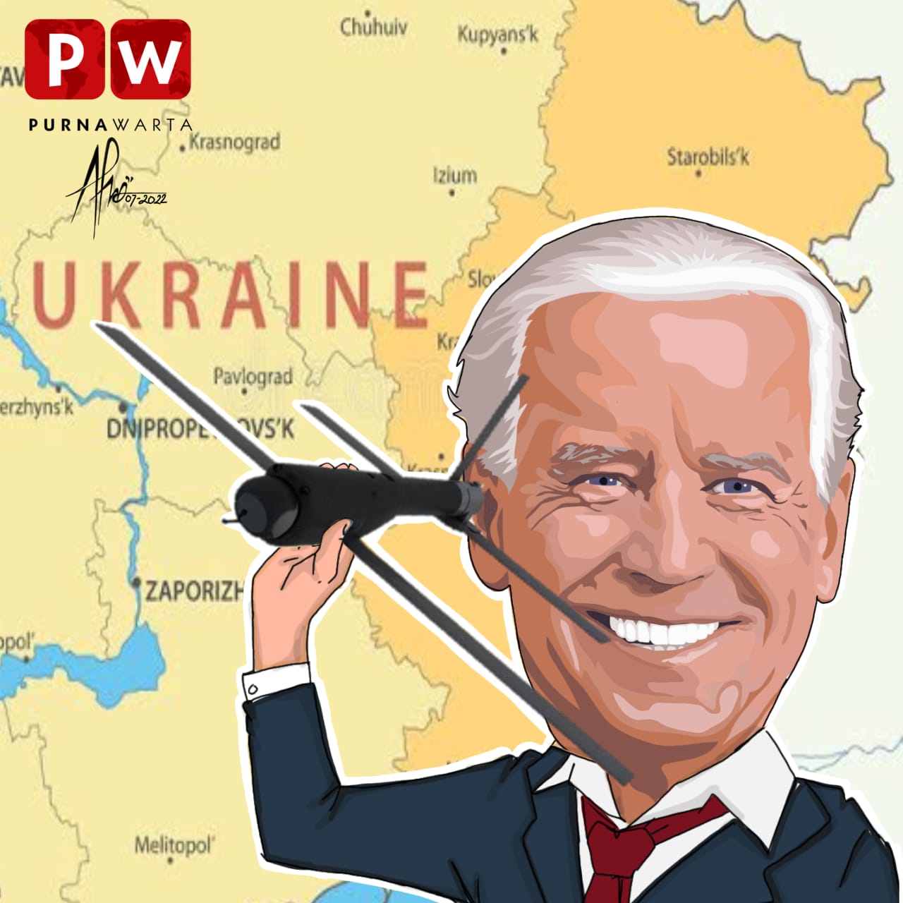 [KARIKATUR] – 580 Drone Phoenix Ghost Telah AS Kirim ke Ukraina - purnawarta