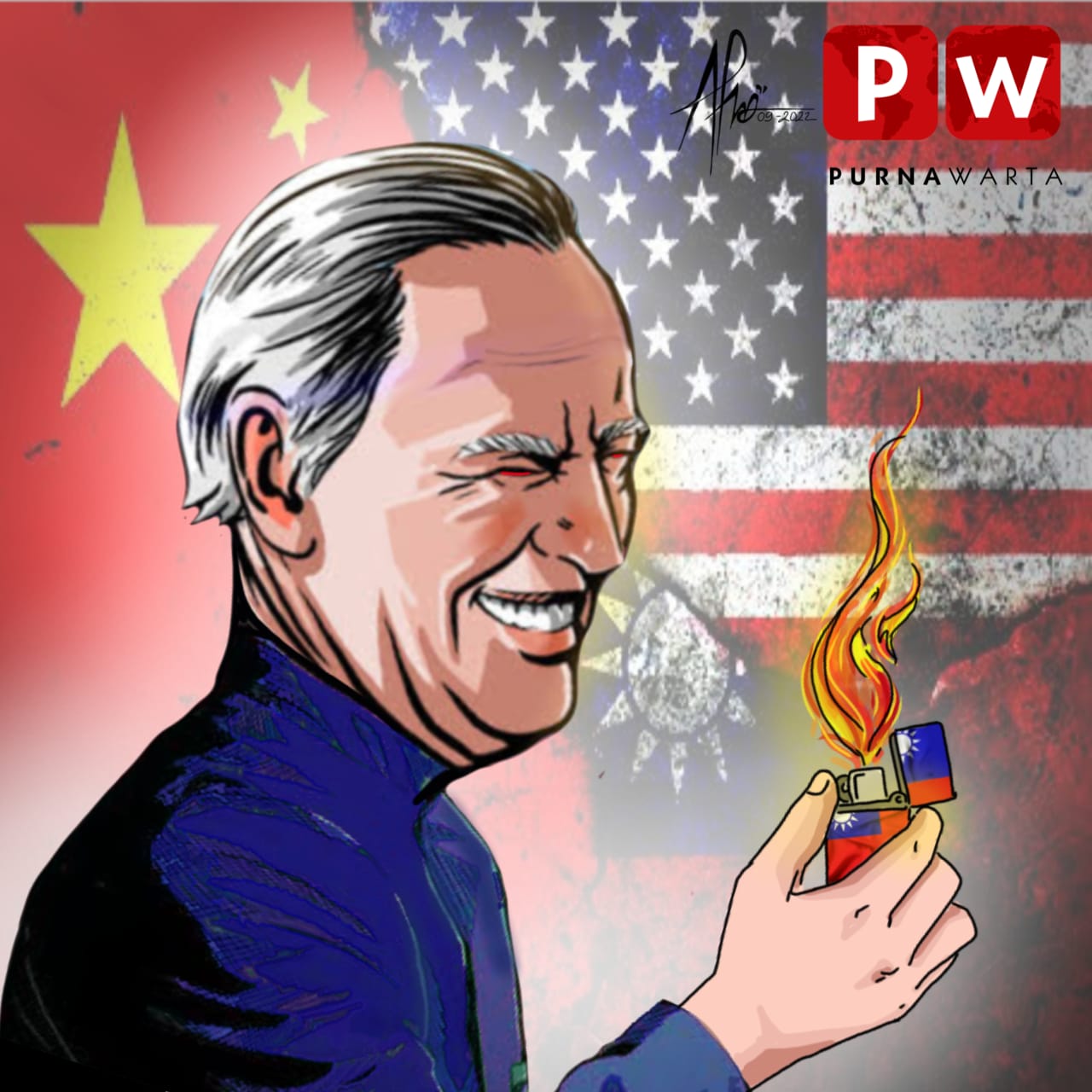 [KARIKATUR] – AS Sedang Menyulut Api di Seputaran Taiwan - purnawarta