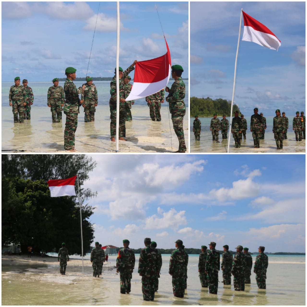 TNI AD Kibarkan Bendera Merah Putih, Tegaskan Kepulauan Widi Milik ...